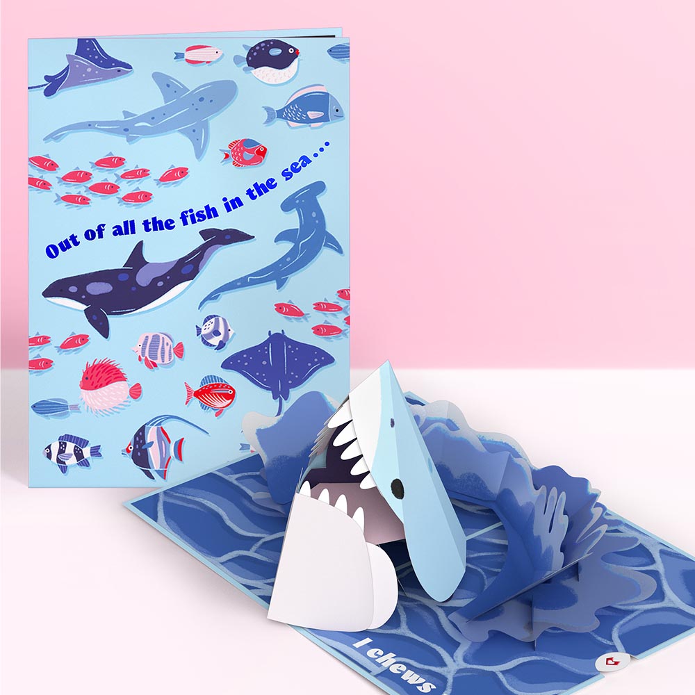 I Chews You Shark Pop-Up Card – Lovepop