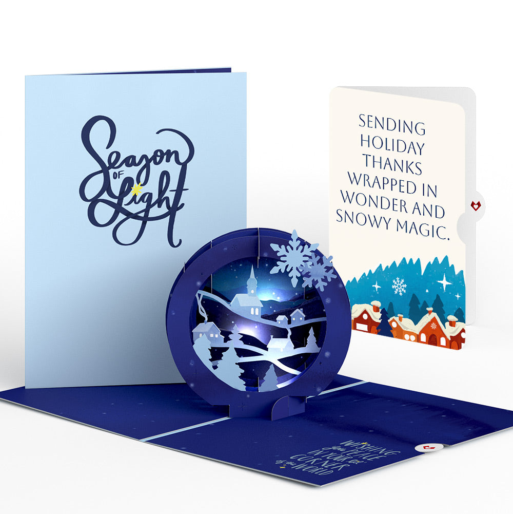 Season of Light Winter Village Light-Up Pop-Up Card and Snowy Magic Th ...