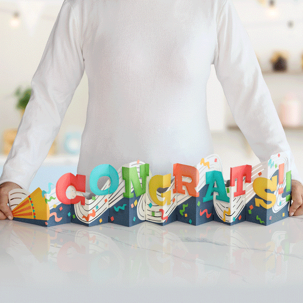 Congrats Loooooong Card™ (Expands to 2 feet) – Lovepop