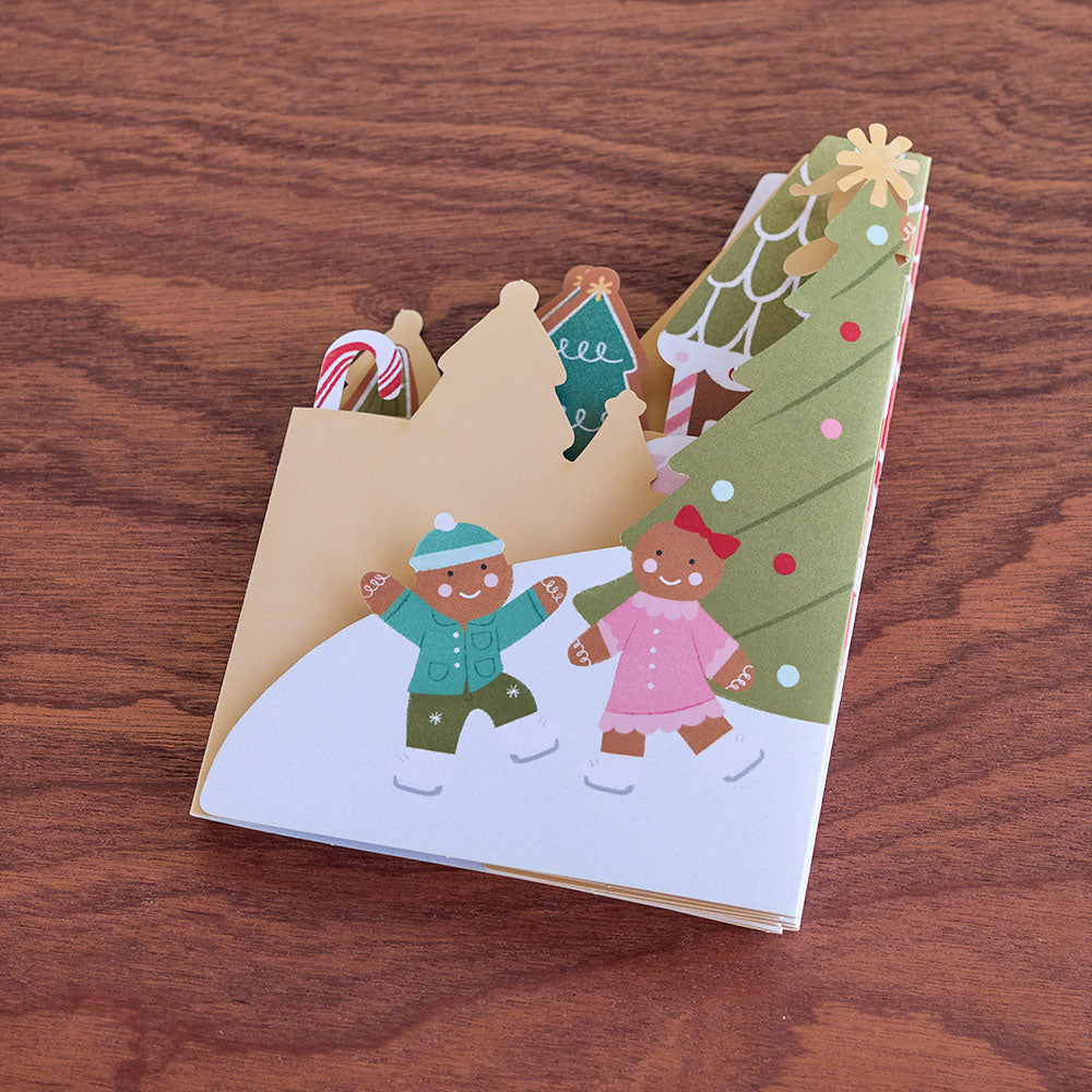 Holiday Gingerbread Village Loooooong Card™ (Expands to 2 feet) – Lovepop