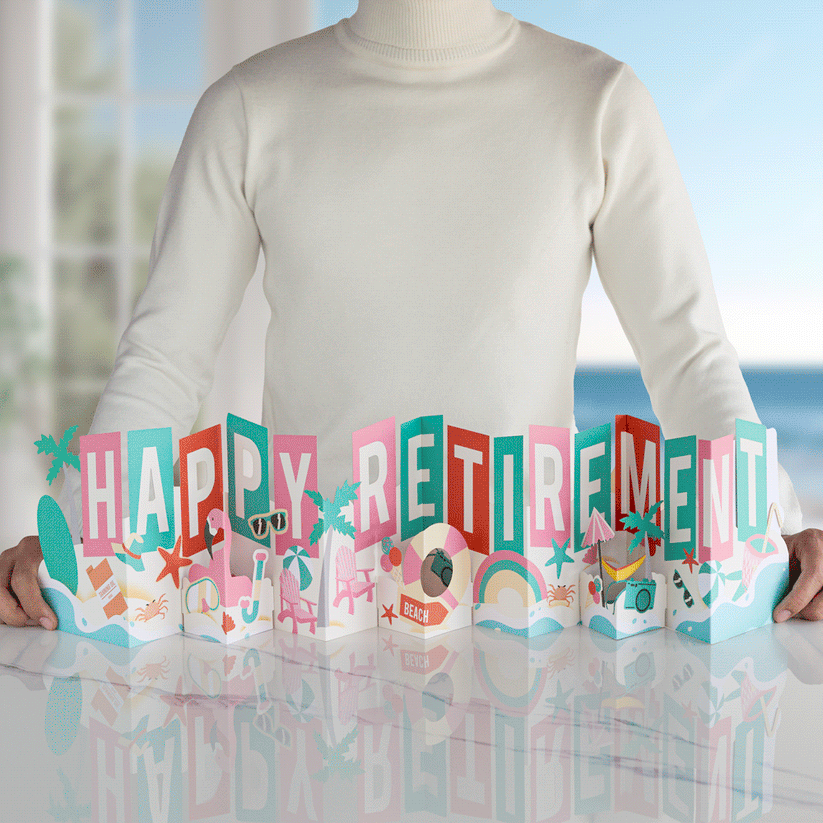Happy Retirement Loooooong Card™ (Expands to 2 feet) – Lovepop