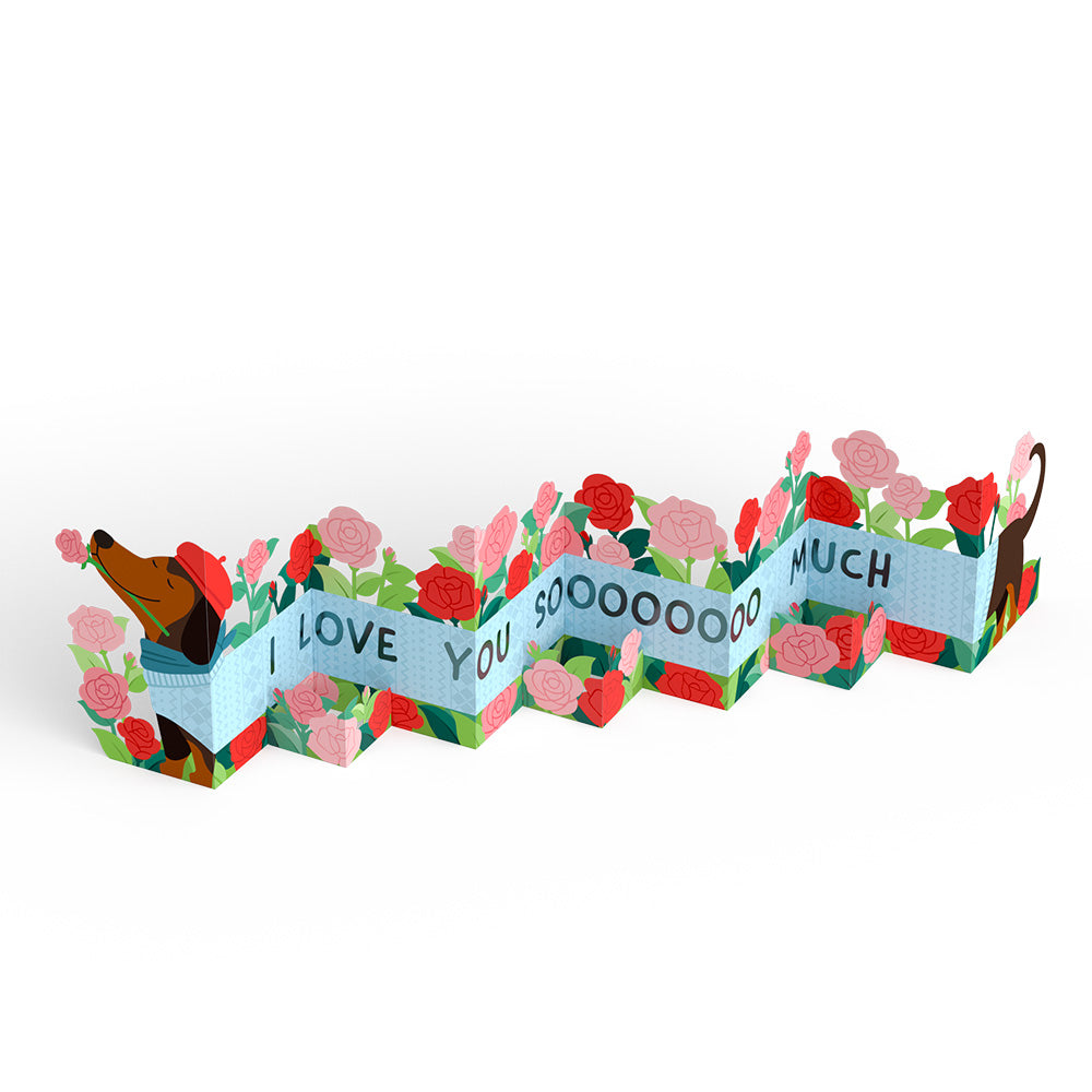 Love You So Much Dog Loooooong Card™ (Expands to 2 feet) – Lovepop