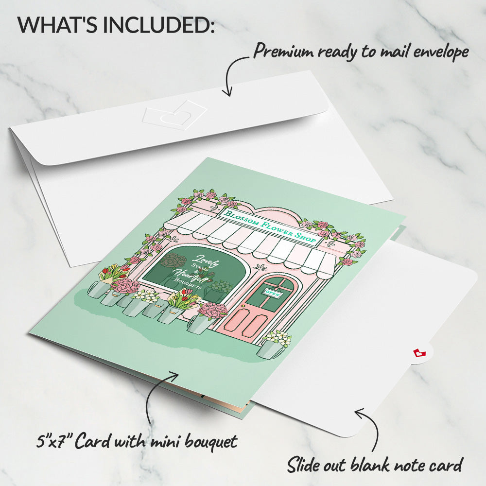 Blossom Flower Shop Card with Mini Bouquet – Lovepop