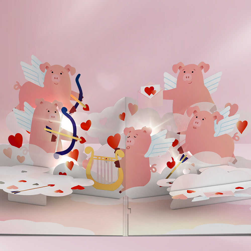 Hogs and Kisses Music and Lights Pop-Up Card – Lovepop