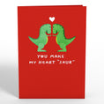 Funny Valentine's Day Card Dinosaur | You Make my Heart 'Saur' | Lovepop