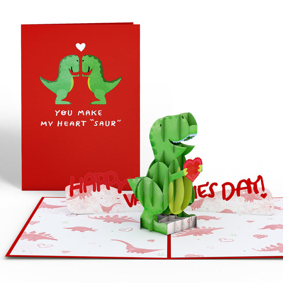 Funny Valentine's Day Card Dinosaur | You Make my Heart 'Saur' | Lovepop