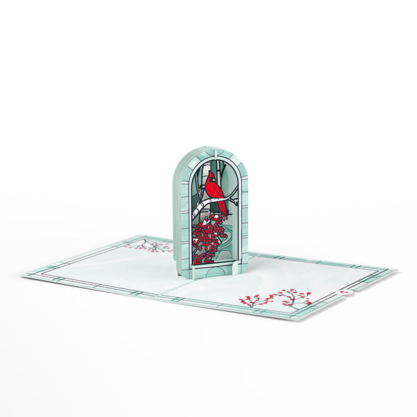Stained Glass Winter Cardinal Pop-Up Card – Lovepop