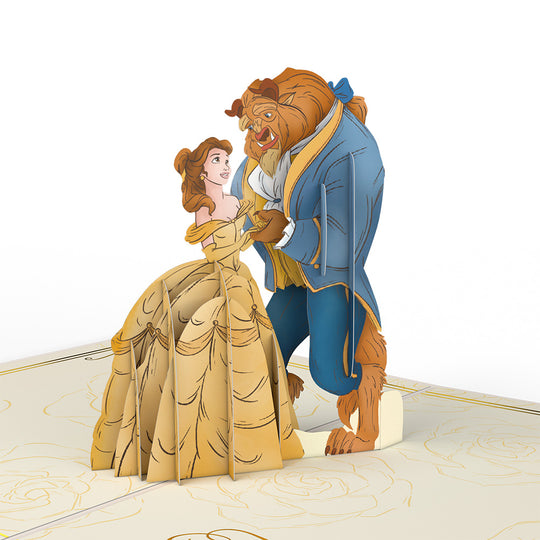 Disney’s Beauty and the Beast Pop-Up Card & Flower Buds Bouquet Bundle ...