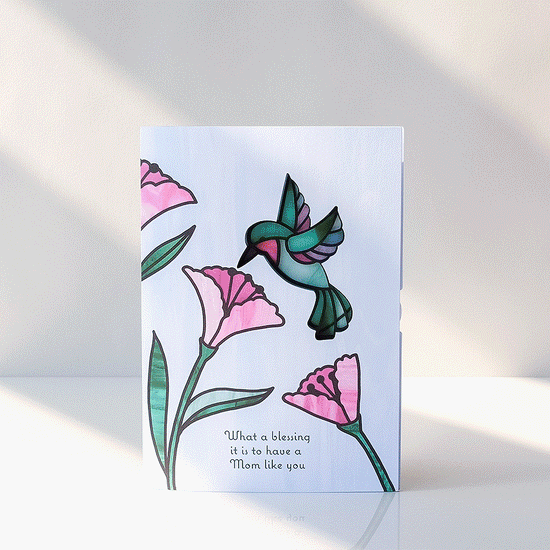 Blessing to Have a Mom Like You Hummingbird Suncatcher Card – Lovepop