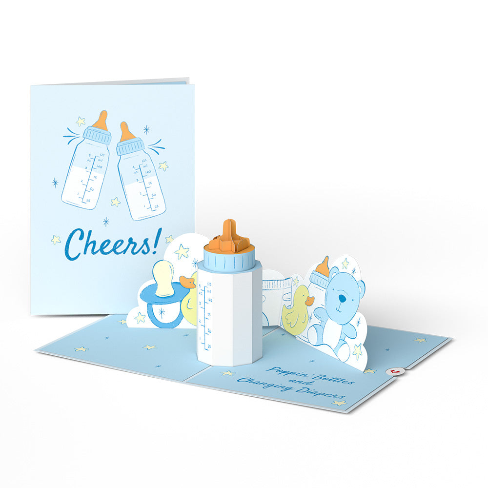 Poppin' Bottles and Changing Diapers New Baby Pop-Up Card – Lovepop