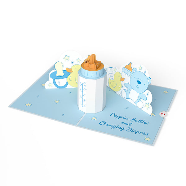 Poppin' Bottles and Changing Diapers New Baby Pop-Up Card – Lovepop