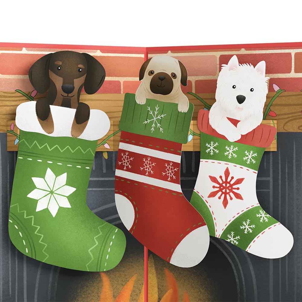 Christmas Dog Stockings Pop-Up Card – Lovepop