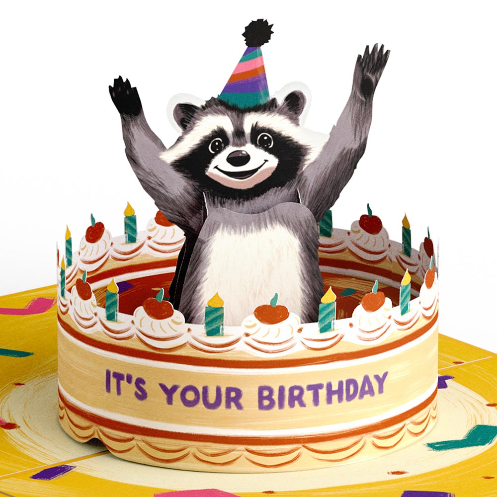 Go Feral Raccoon 16th Birthday Pop-Up Card and Sentiment Set – Lovepop