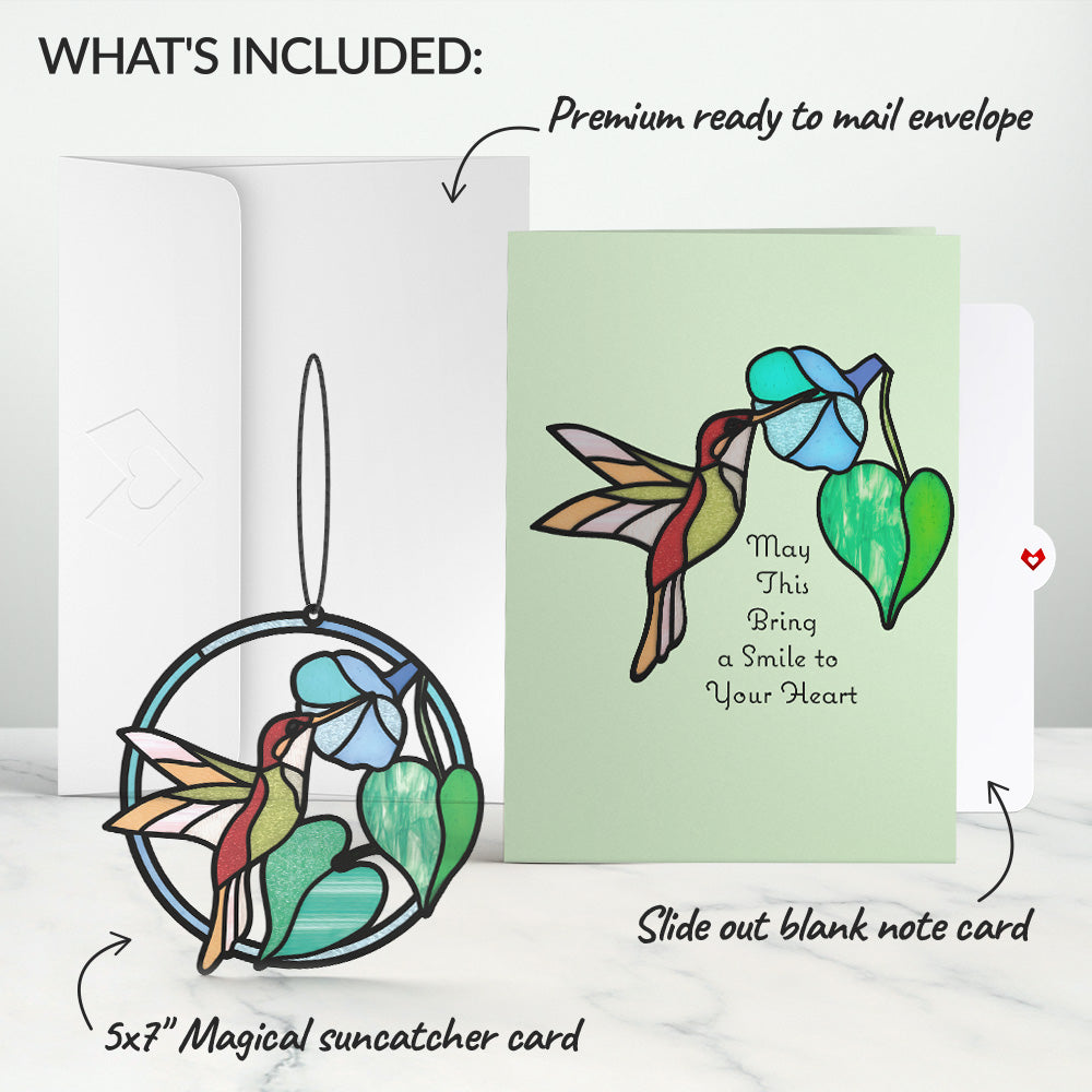 Smile to Your Heart Hummingbird Suncatcher Card – Lovepop