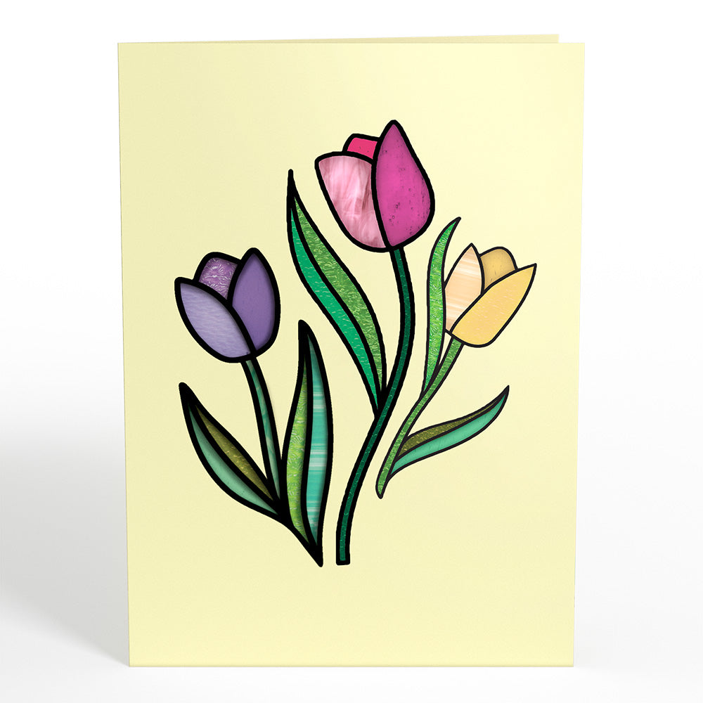 Shimmering Tulips Suncatcher Card – Lovepop