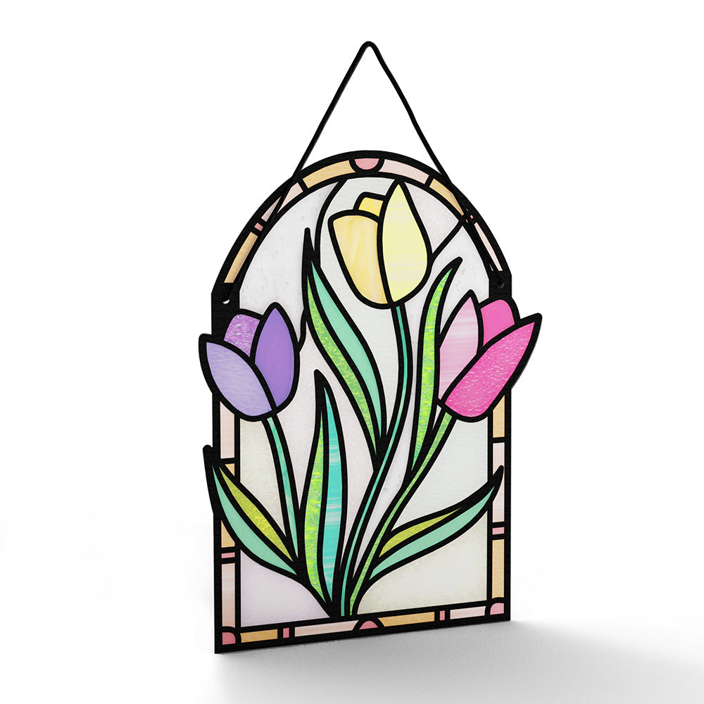 Shimmering Tulips Suncatcher Card – Lovepop