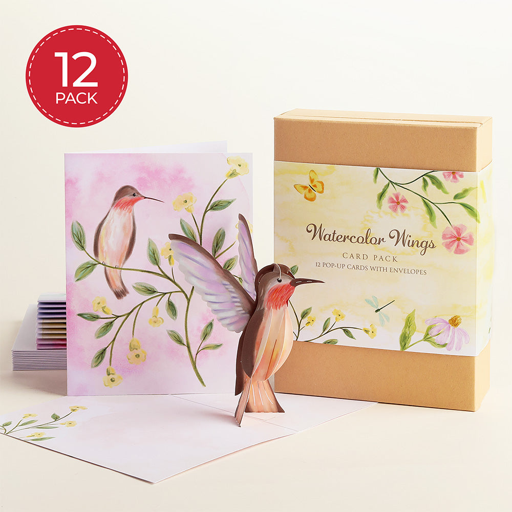 Watercolor Wings Box Set (Assorted 12-pack): Paperpop® Card – Lovepop