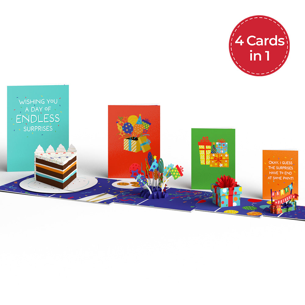 Happy Birthday Endless Surprises 4-in-1 Nesting Card – Lovepop