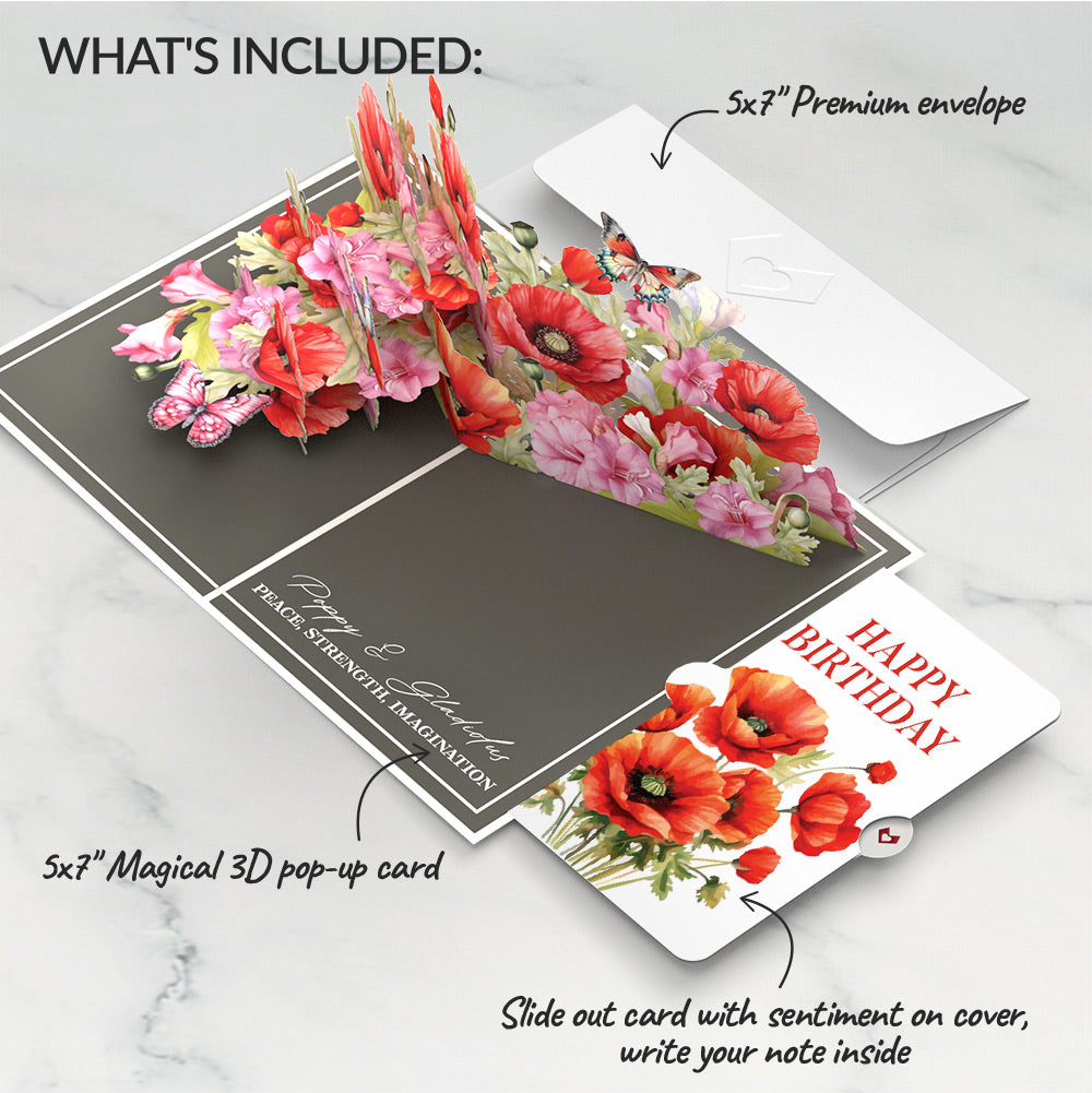 Born to Bloom: August Birth Month Flowers Pop-Up Card and Sentiment Se ...