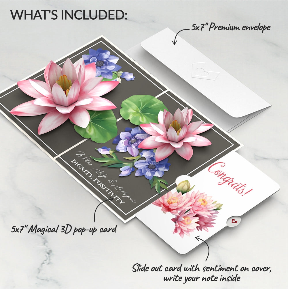 Born to Bloom: July Birth Month Flowers Congratulations Pop-Up Card an ...
