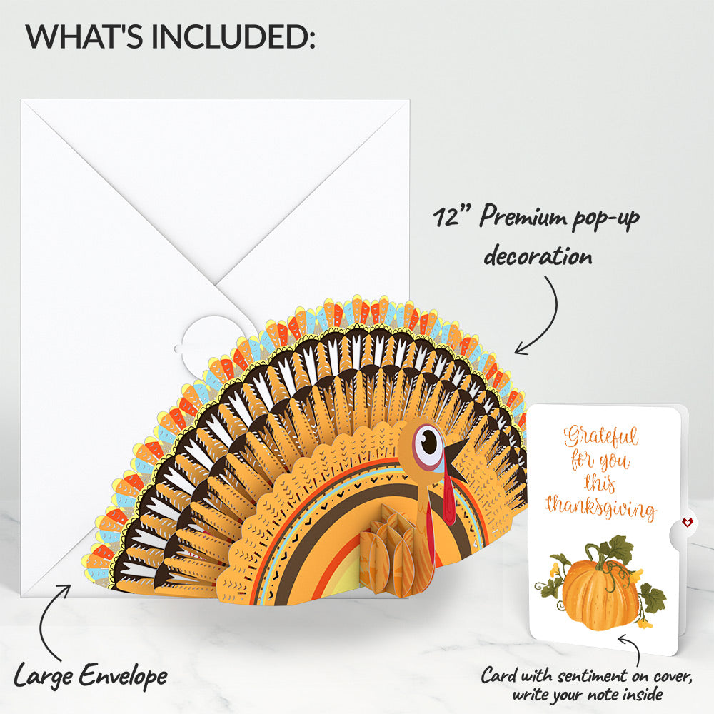 Gobbling Turkey Thanksgiving Giant Pop-Up Gift and Sentiment Set – Lovepop