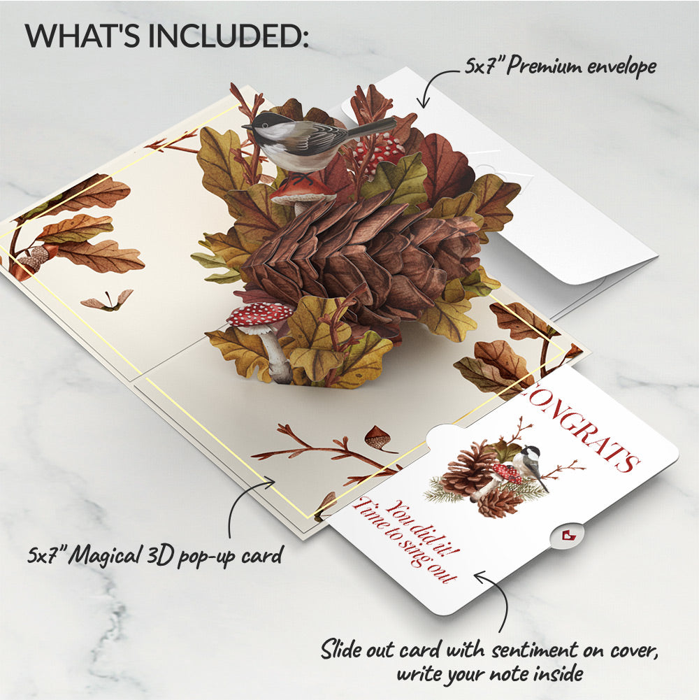 Fall Forest Floor Congratulations Pop-Up Card and Sentiment Set – Lovepop
