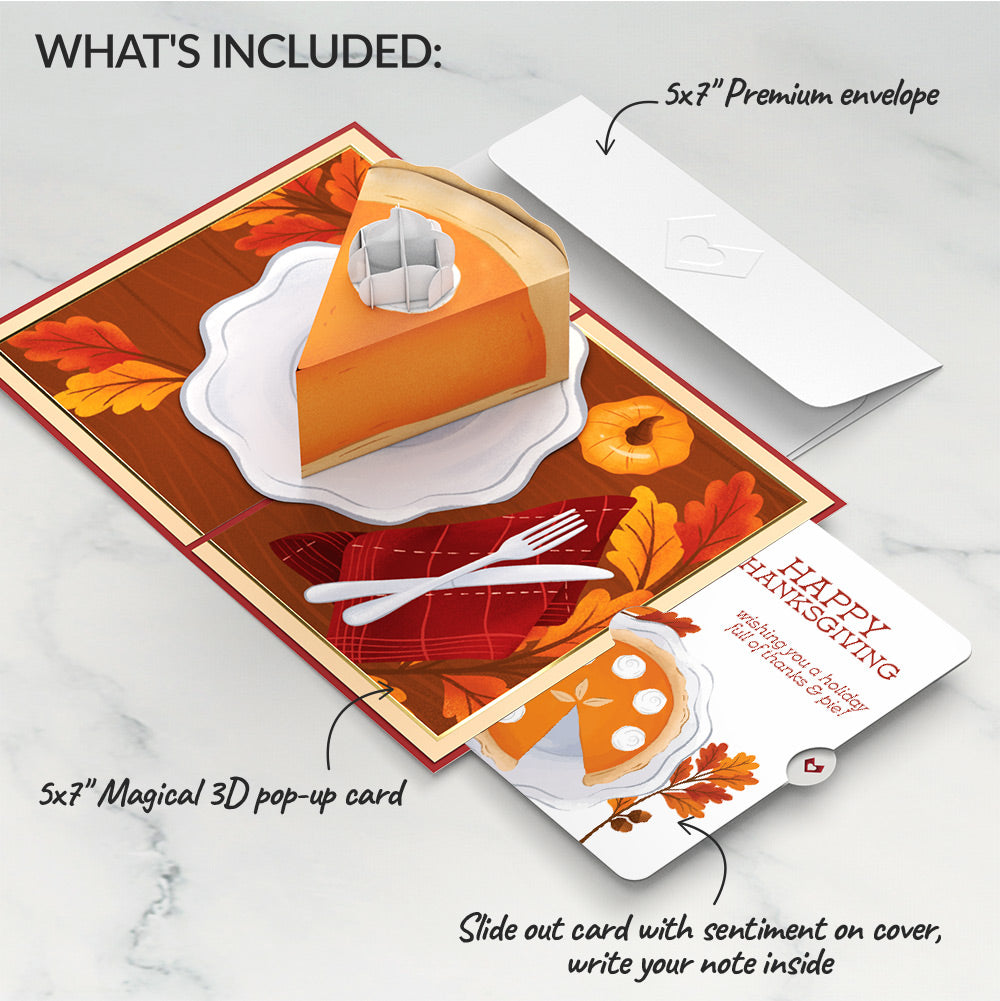 Pumpkin Pie Thanksgiving Pop-Up Card and Sentiment Set – Lovepop