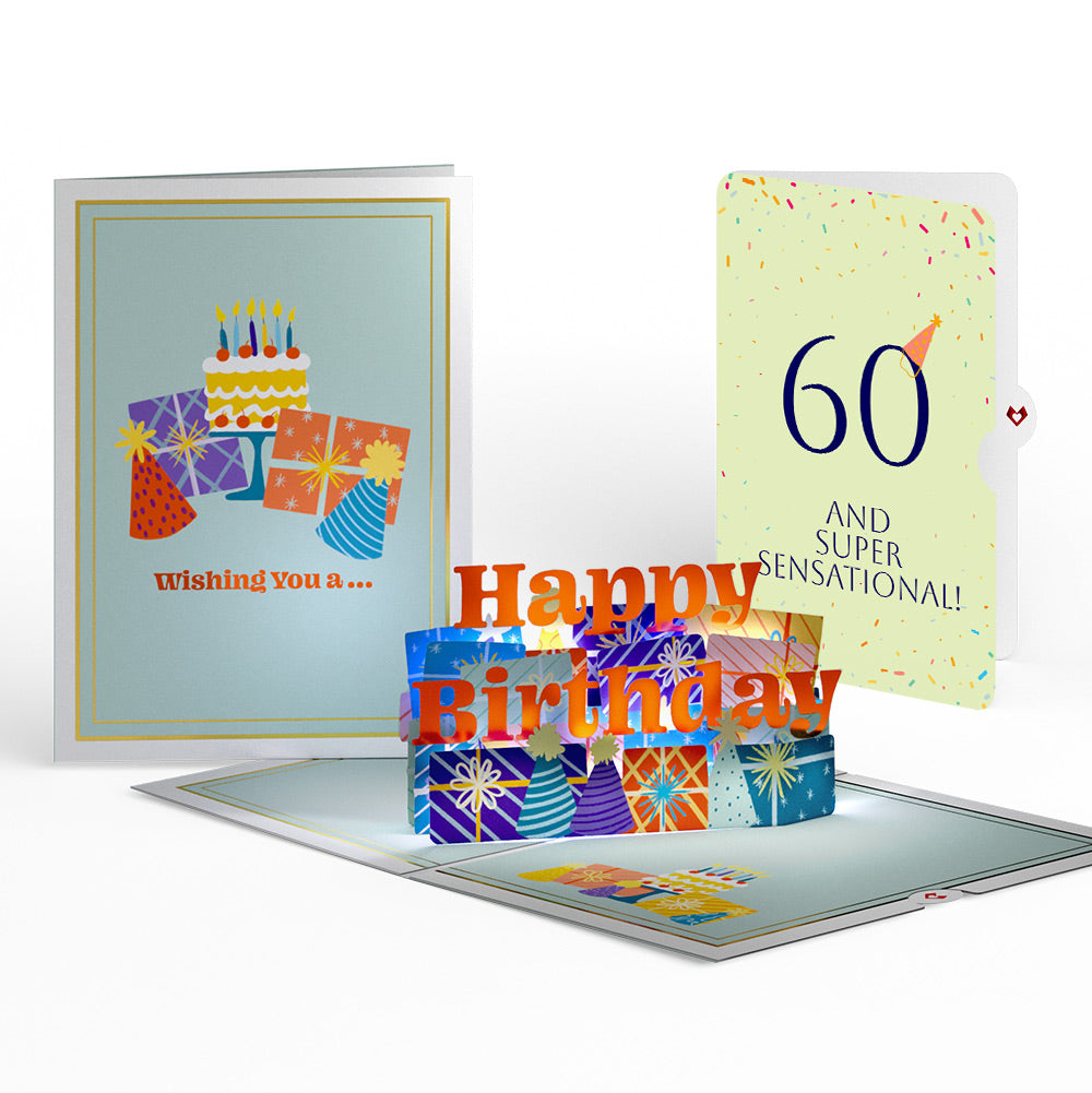 Wishing You a Happy 60th Birthday Music and Lights Pop-Up Card and Par ...