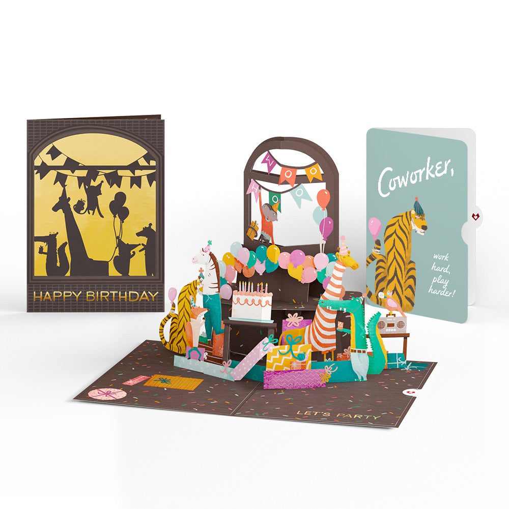 Party Animals Birthday Pop-Up Card and Sentiment Set for Co-worker ...