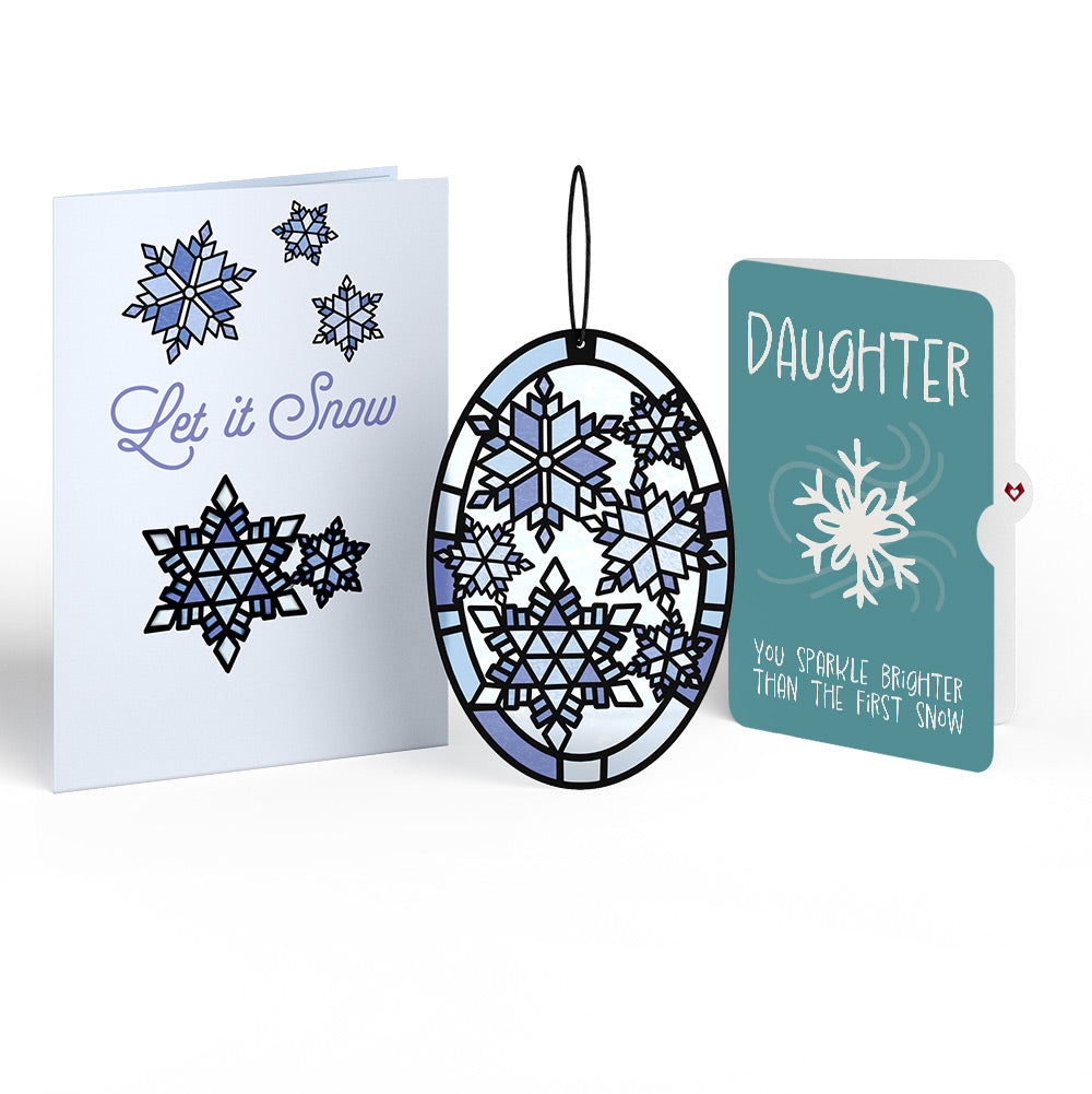 Let It Snow Snowflakes Winter Suncatcher Card and Sentiment Set for Da ...