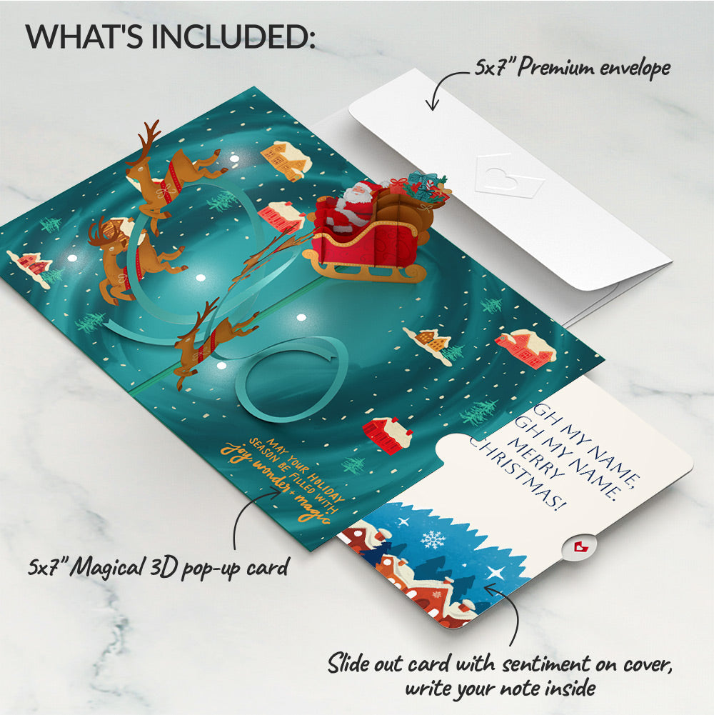 Magic of Christmas Santa's Sleigh Light-Up Pop-Up Card and Snow Villag ...
