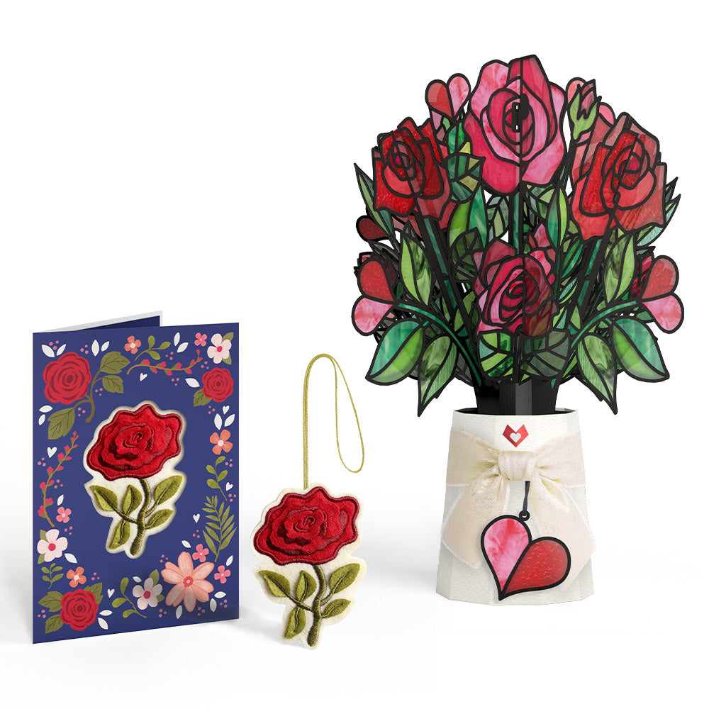 Everlasting Rose HeartFelt Charm Card™ & Suncatcher Bouquet Bundle ...