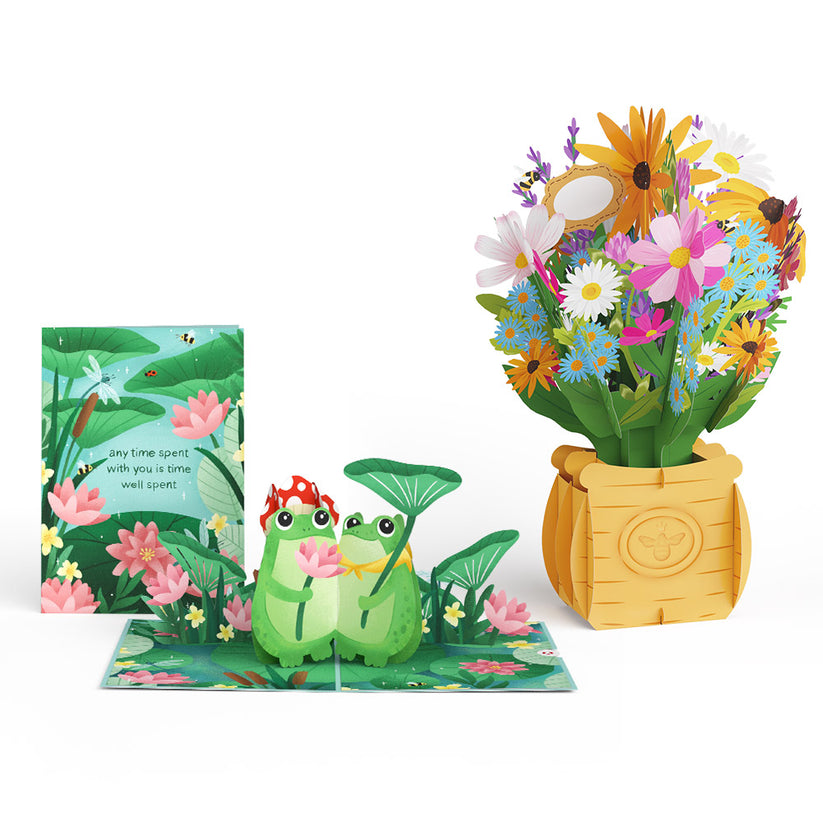 Time Well Spent Frogs Pop-Up Card & Bouquet Bundle – Lovepop