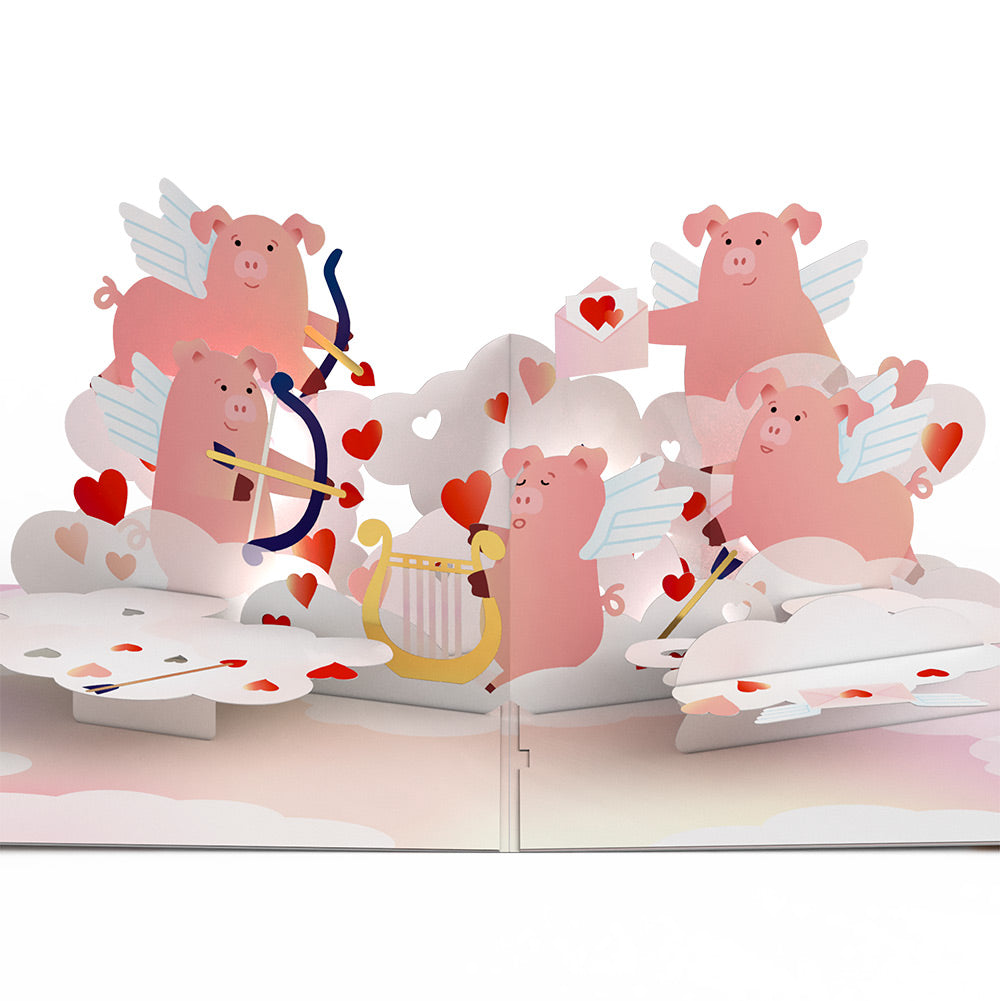 Hogs and Kisses Birthday Music and Light Pop-Up Card and Sentiment Set ...