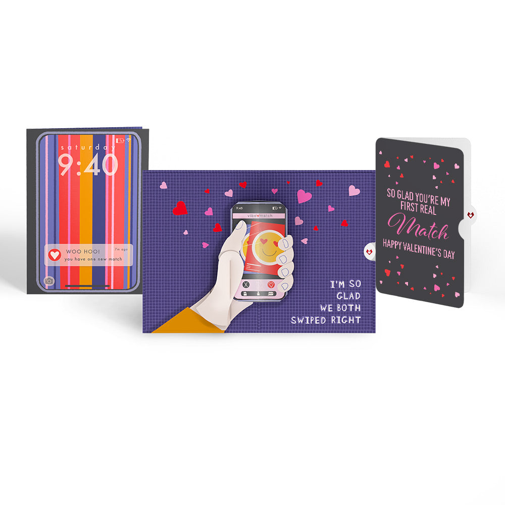 So Glad We Swiped Right Valentine Pop-Up Card and Heart Confetti First ...