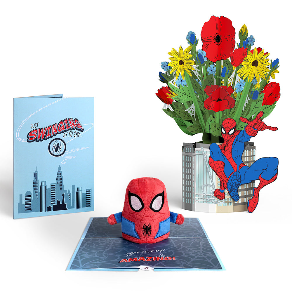 Marvel’s Spider-Man Plushpop Card & Flower Buds Bouquet Bundle – Lovepop