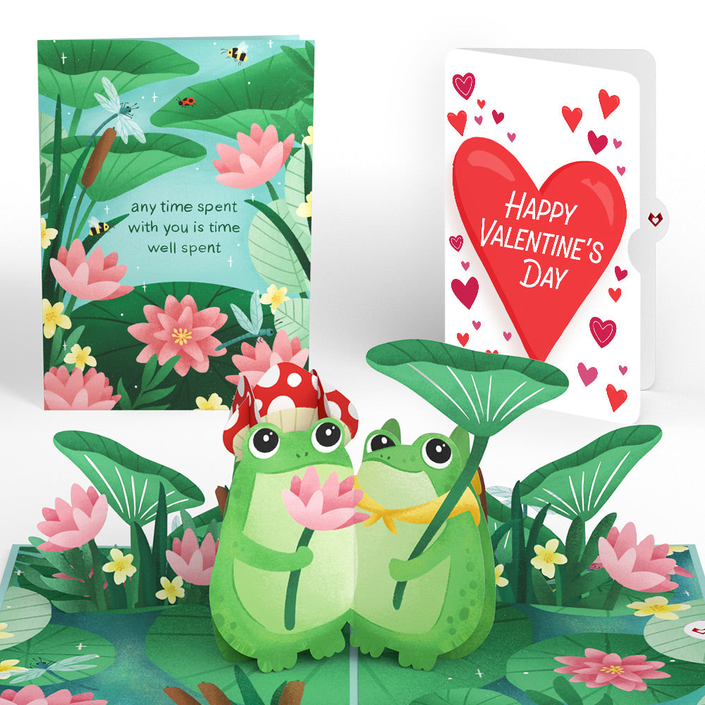 Time Well Spent Frogs Valentine Pop-Up Card and Big Sweet Heart Sentim ...