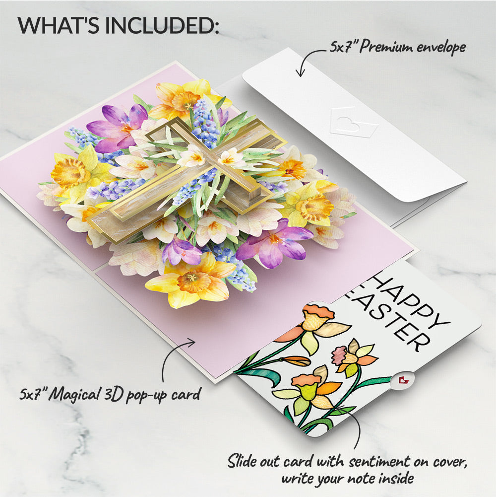 The Lord Bless You Floral Cross Easter Pop-Up Card and Sentiment Set ...