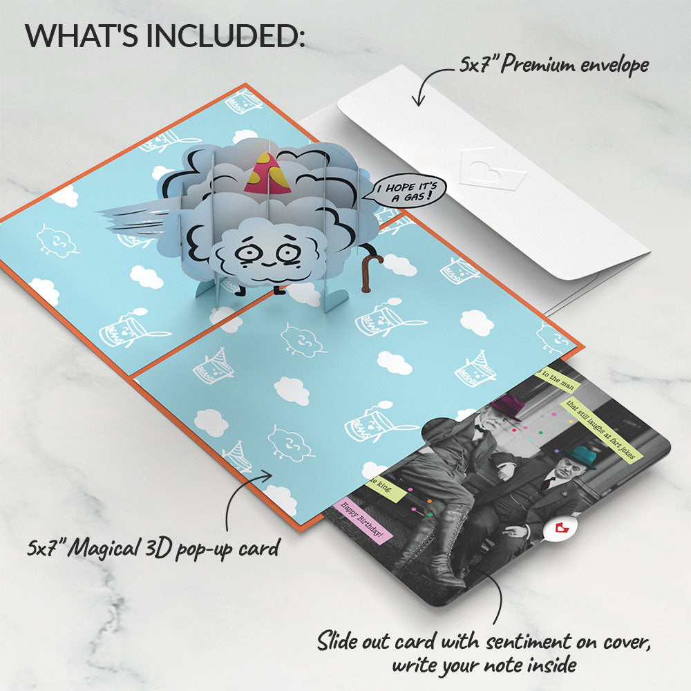 Happy Birthday to an Old Fart Pop-Up Card and Sentiment Set for Any Ma ...