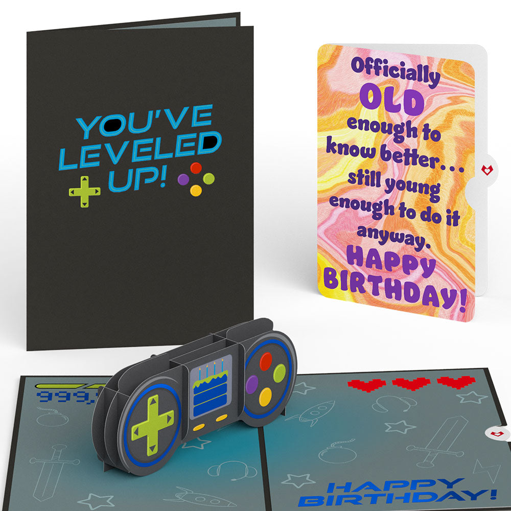 Leveled Up Gamer Birthday Pop-Up Card and Sentiment Set – Lovepop