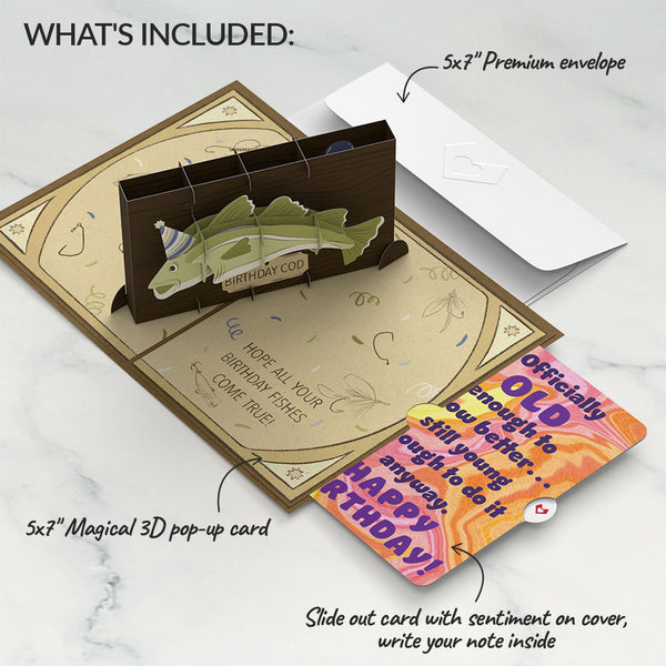Birthday Cod Pop-Up Card and Sentiment Set – Lovepop