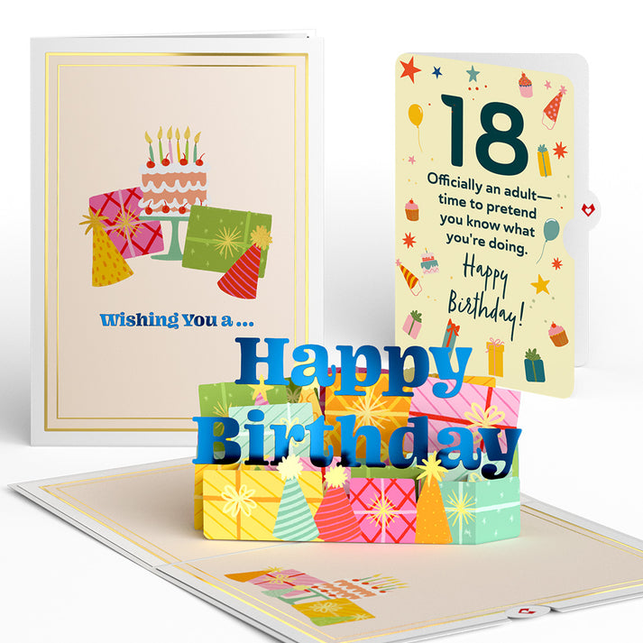 Wishing You a Happy 18th Birthday Pop-Up Card and Sentiment Set – Lovepop