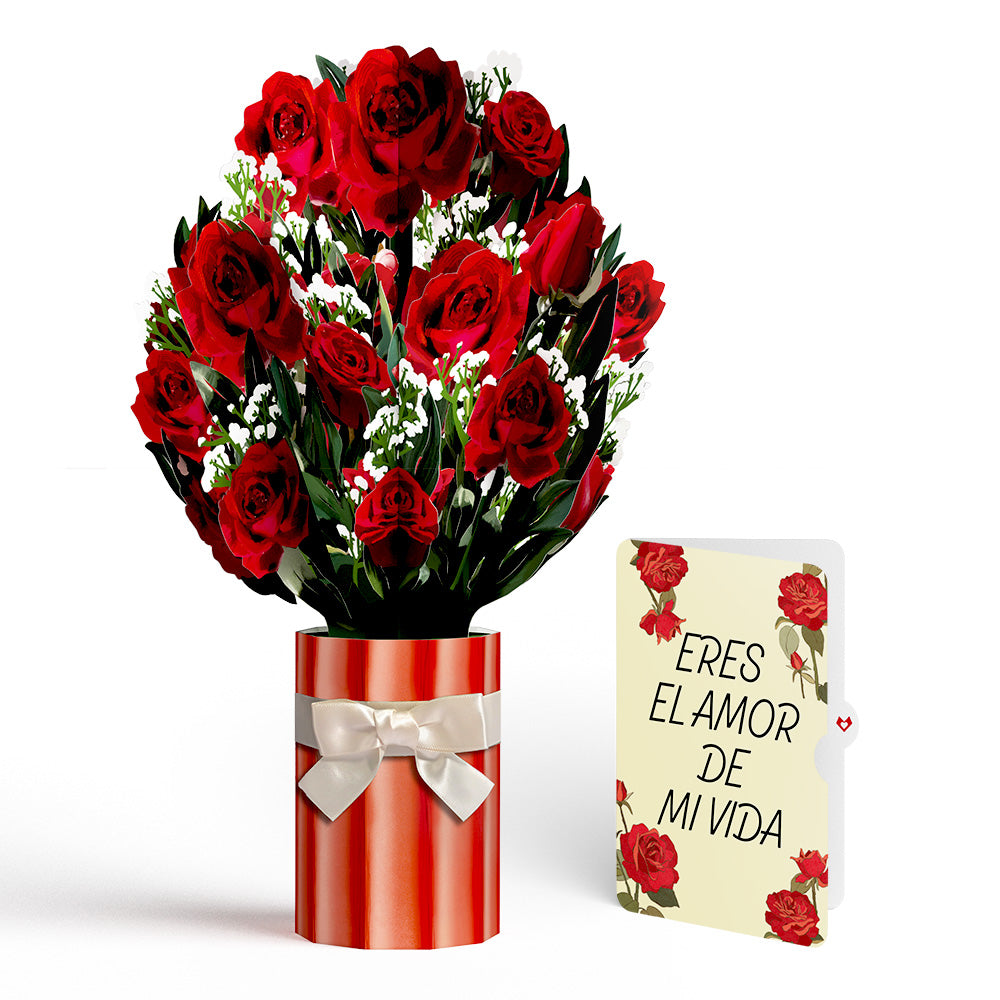 Romantic Red Roses Eres El Amor De Mi Vida Valentine Bouquet and Senti ...