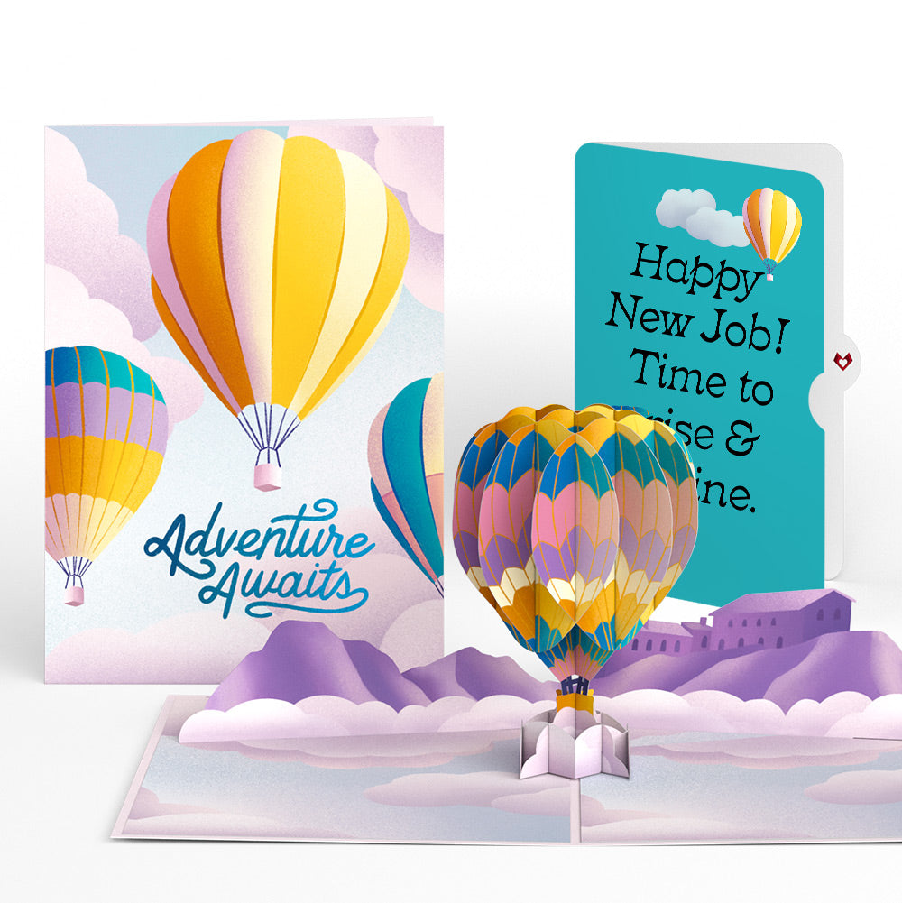 Adventure Awaits Hot Air Balloon New Job Pop-Up Card and Sentiment Set ...