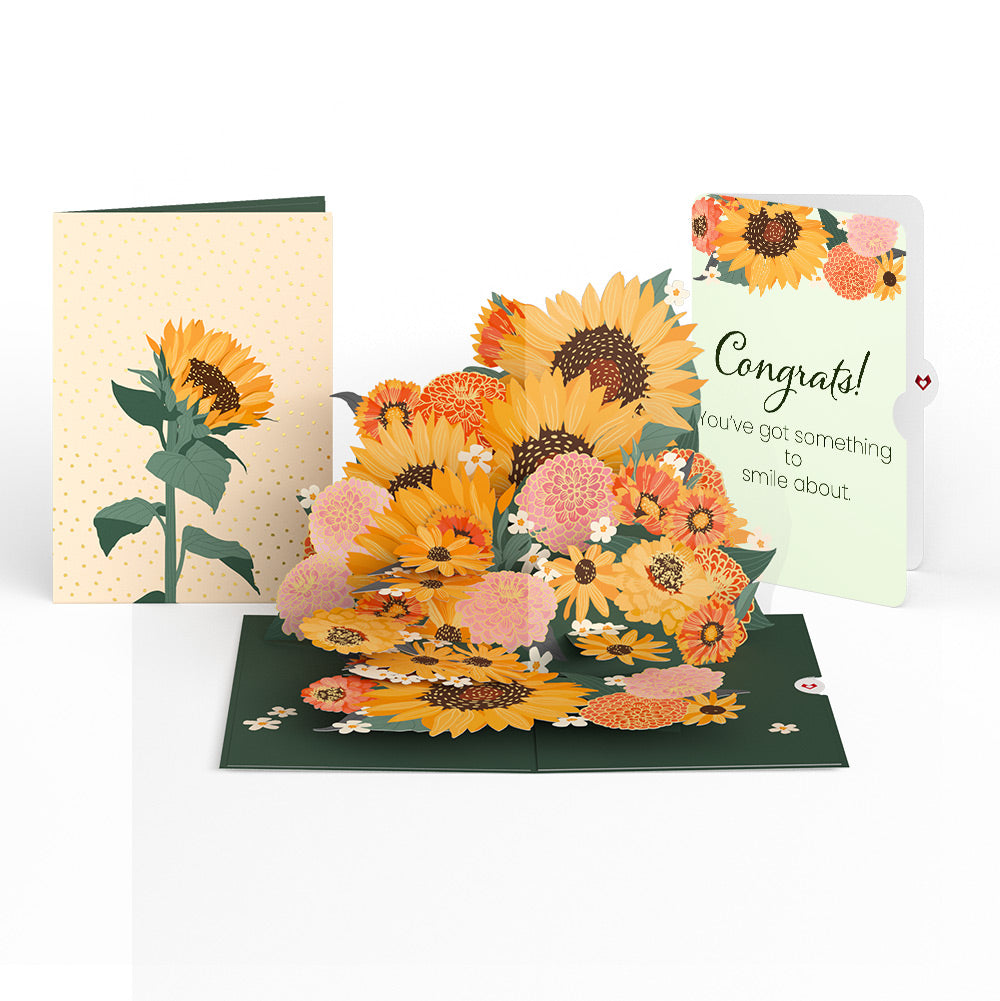 Radiant Sunflowers Congratulations Pop-Up Card and Sentiment Set – Lovepop
