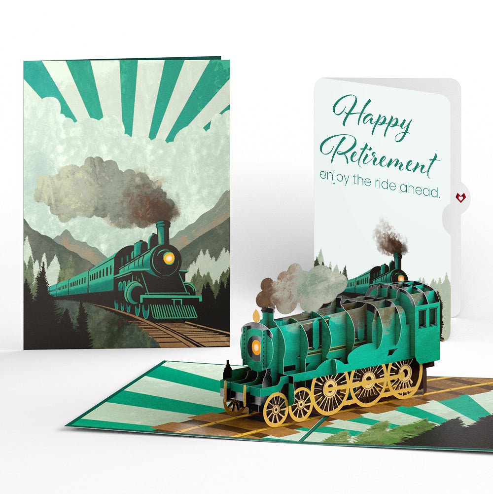 Classic Train Retirement Pop-Up Card and Sentiment Set – Lovepop