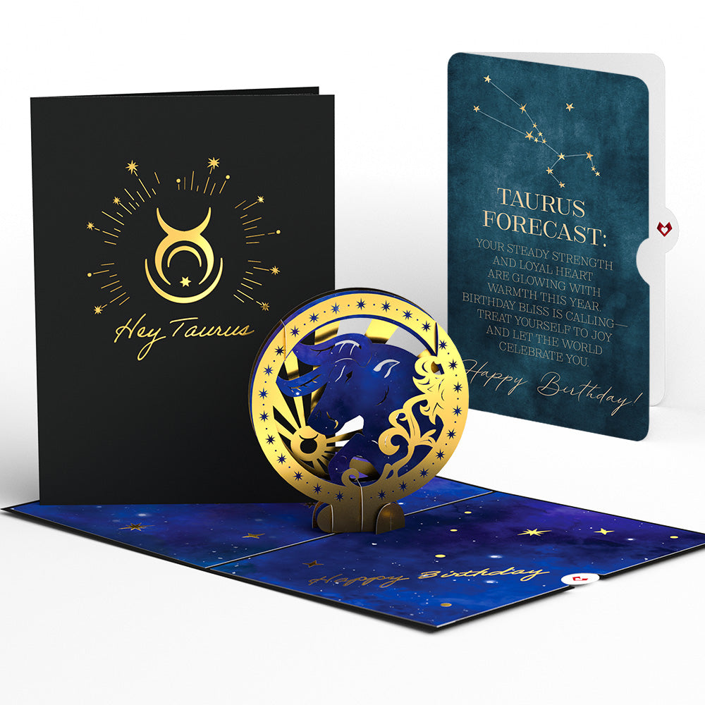 Taurus Zodiac Birthday Pop-Up Card and Sentiment Set – Lovepop
