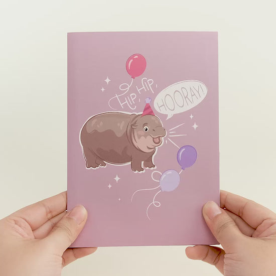 Baby Pygmy Hippo Birthday Pop-Up Card – Lovepop