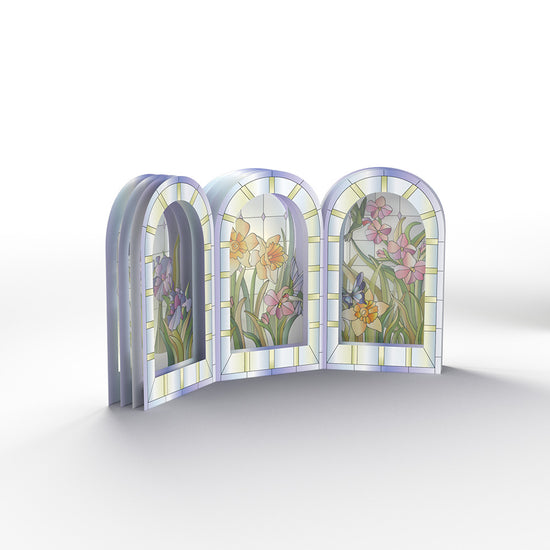 Stained Glass Floral Triptych Pop-Up Gift – Lovepop