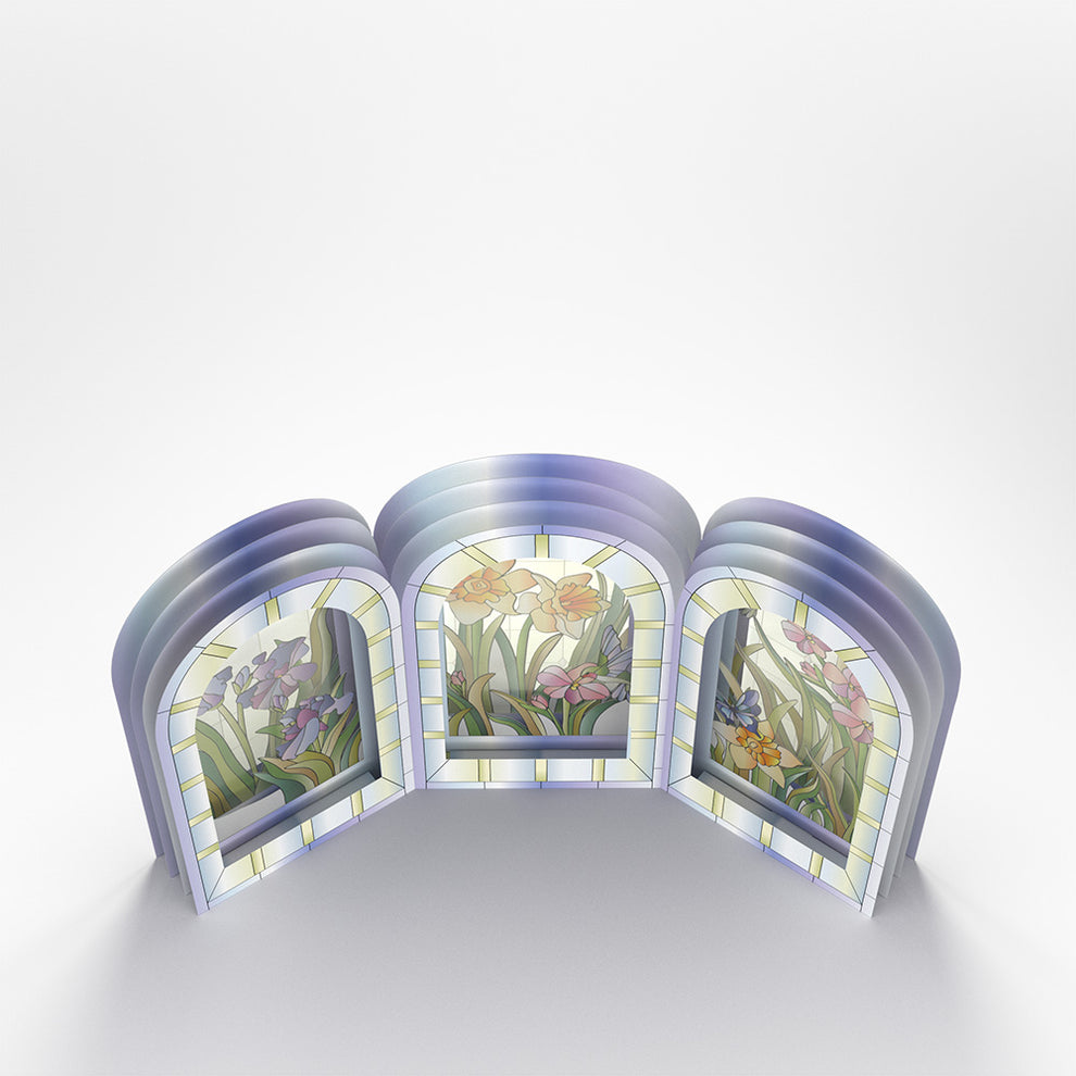 Stained Glass Floral Triptych Pop-Up Gift – Lovepop